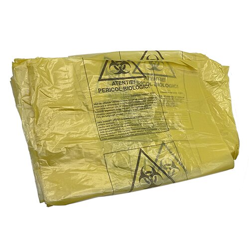 Saci galbeni deseuri Biohazard, Pericol Biologic 20 L x 25 buc ...