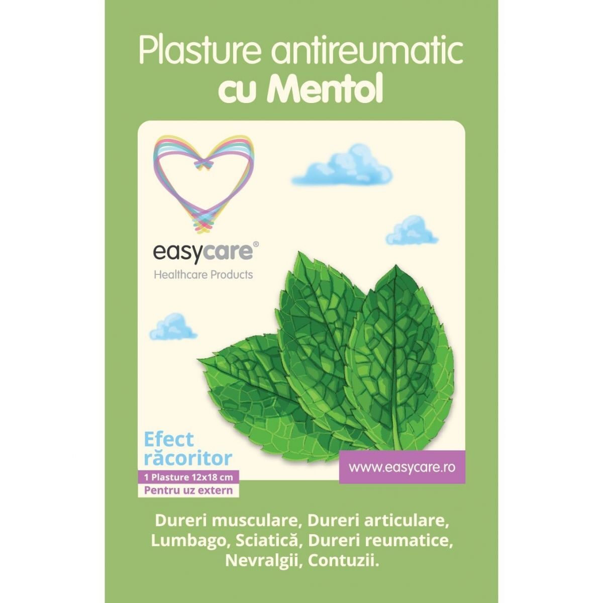 Plasture antireumatic cu menta 12x18cm - Cumpara Acum de la Tesa ...
