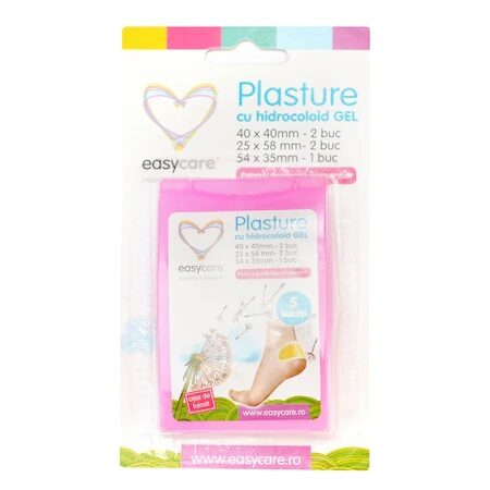 Plasturi pentru calcaie Easycare cu hidrocoloid gel 3 dimensiuni 5 buc ...